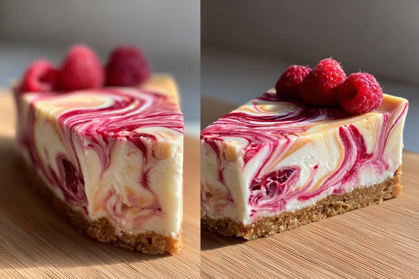 Amazing Raspberry Peach Cheesecake 1 - ferecipe