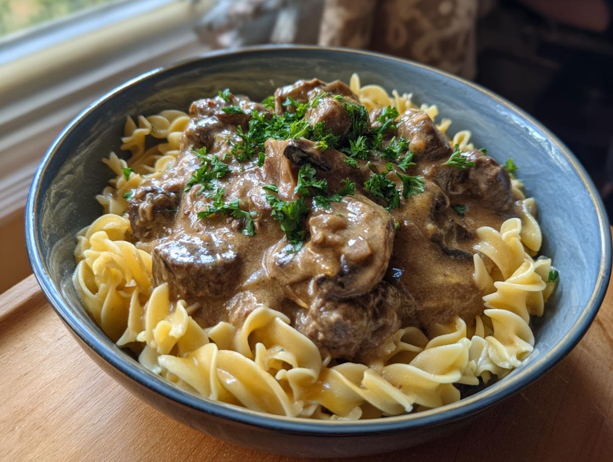 Amazing Creamy Ground Beef Stroganoff: 4 Servings - ferecipe